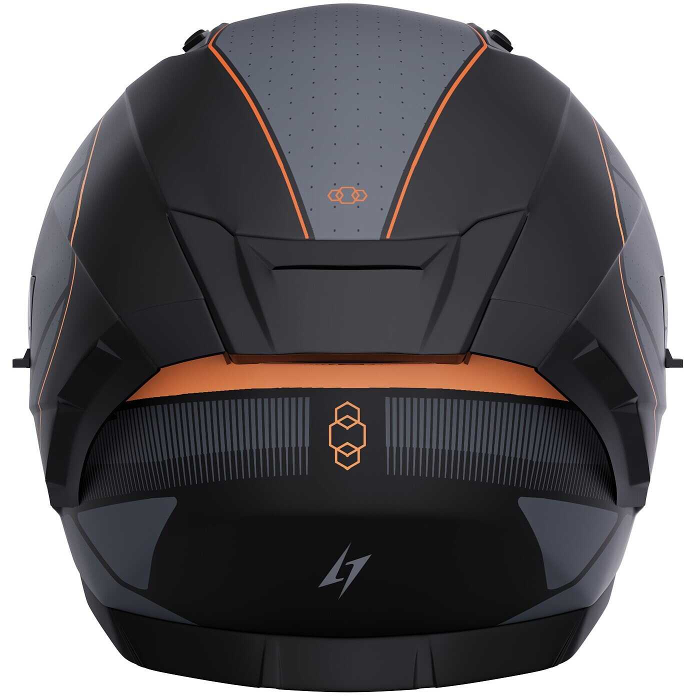 Stormer BLASTER TRON Full Face Motorcycle Helmet Neon Orange Metal Matt ...