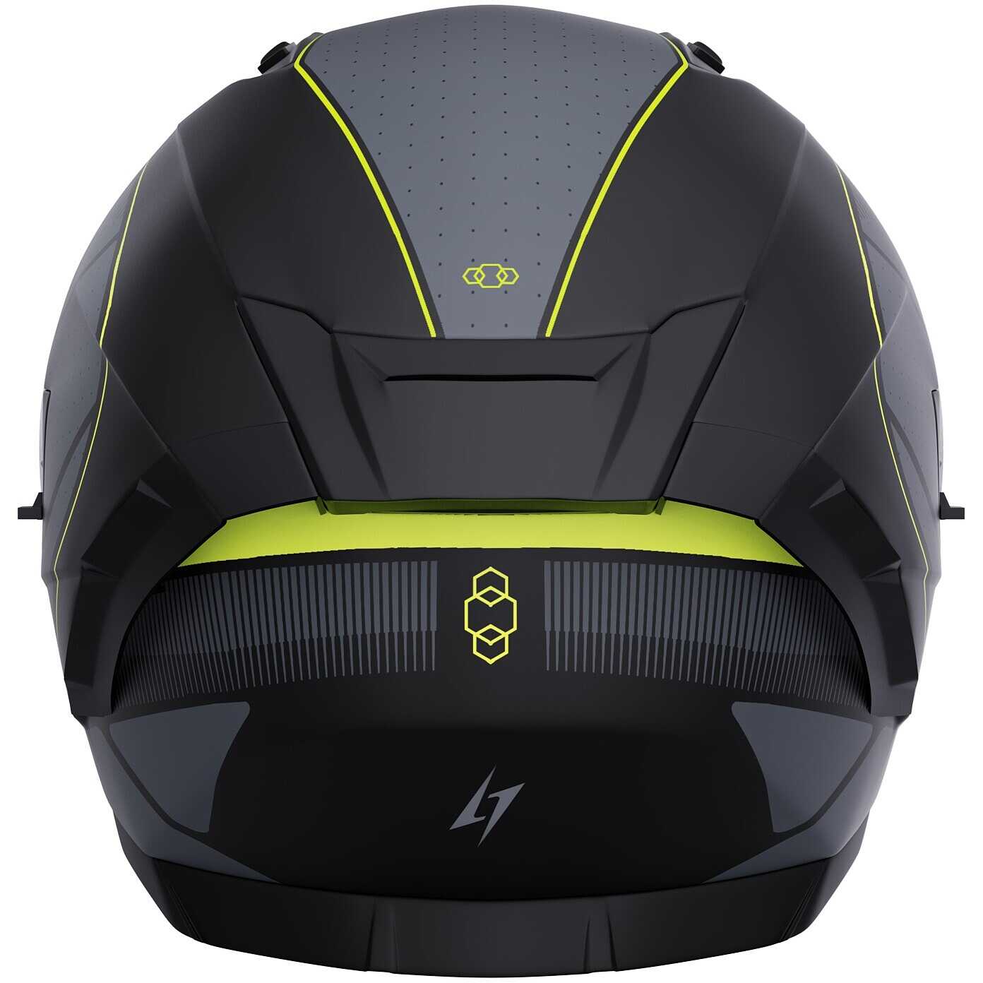 Stormer BLASTER TRON Full Face Motorcycle Helmet Neon Yellow Metal Matt ...