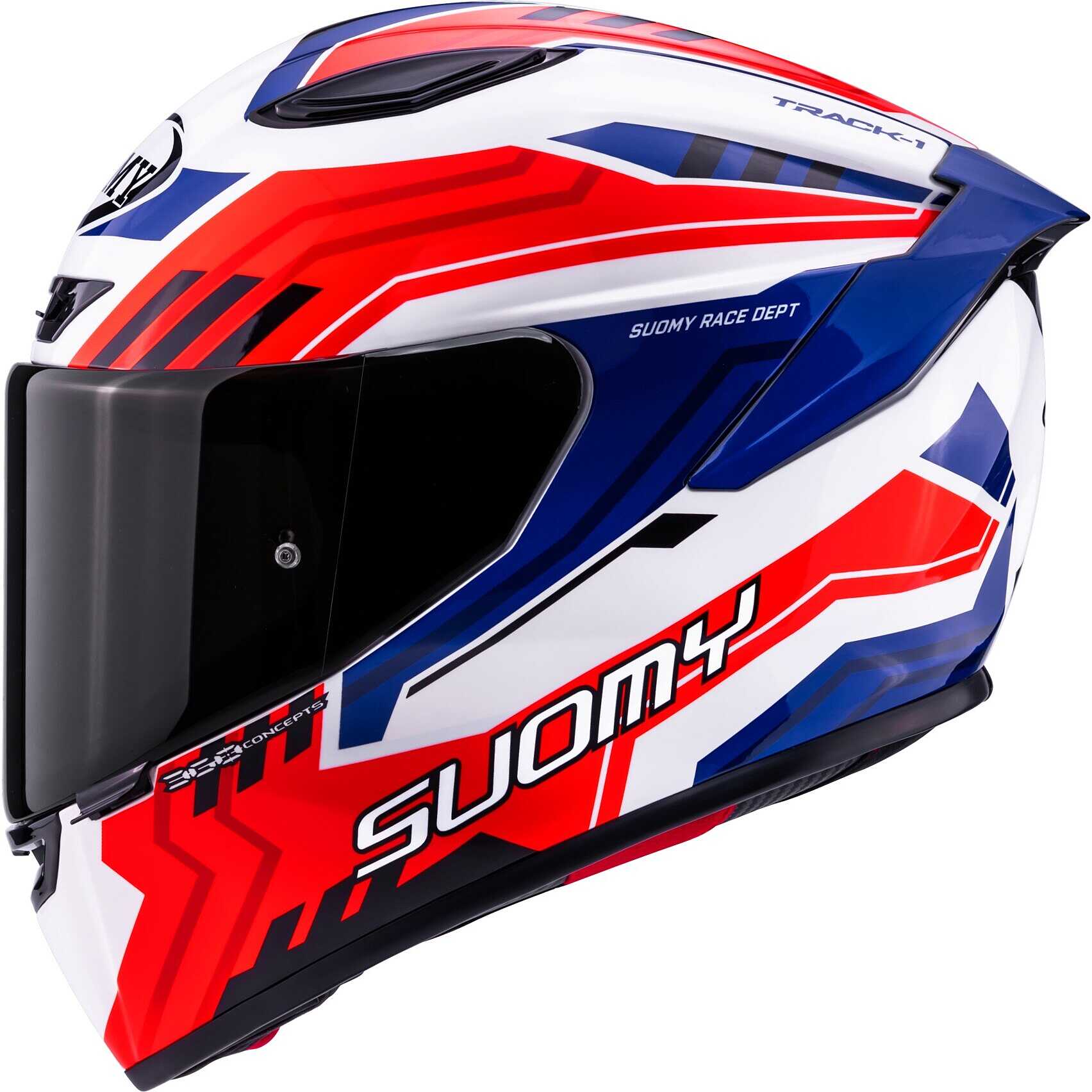 Suomy TRACK-1 FRAMEWORK Full Face Motorcycle Helmet White Red Blue For ...