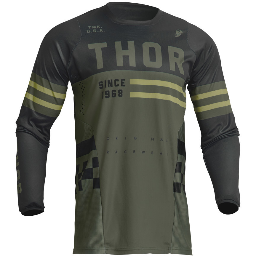 Thor Cross Enduro Motorradtrikot JERSEY PULSE Child Combat Militärgrün ...