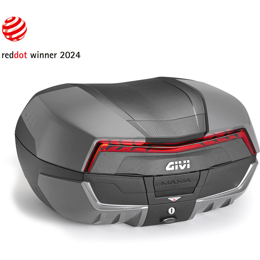 Top case moto Givi V58NNG MAXIA5 Monokey gris et rouge avec réflecteur ...