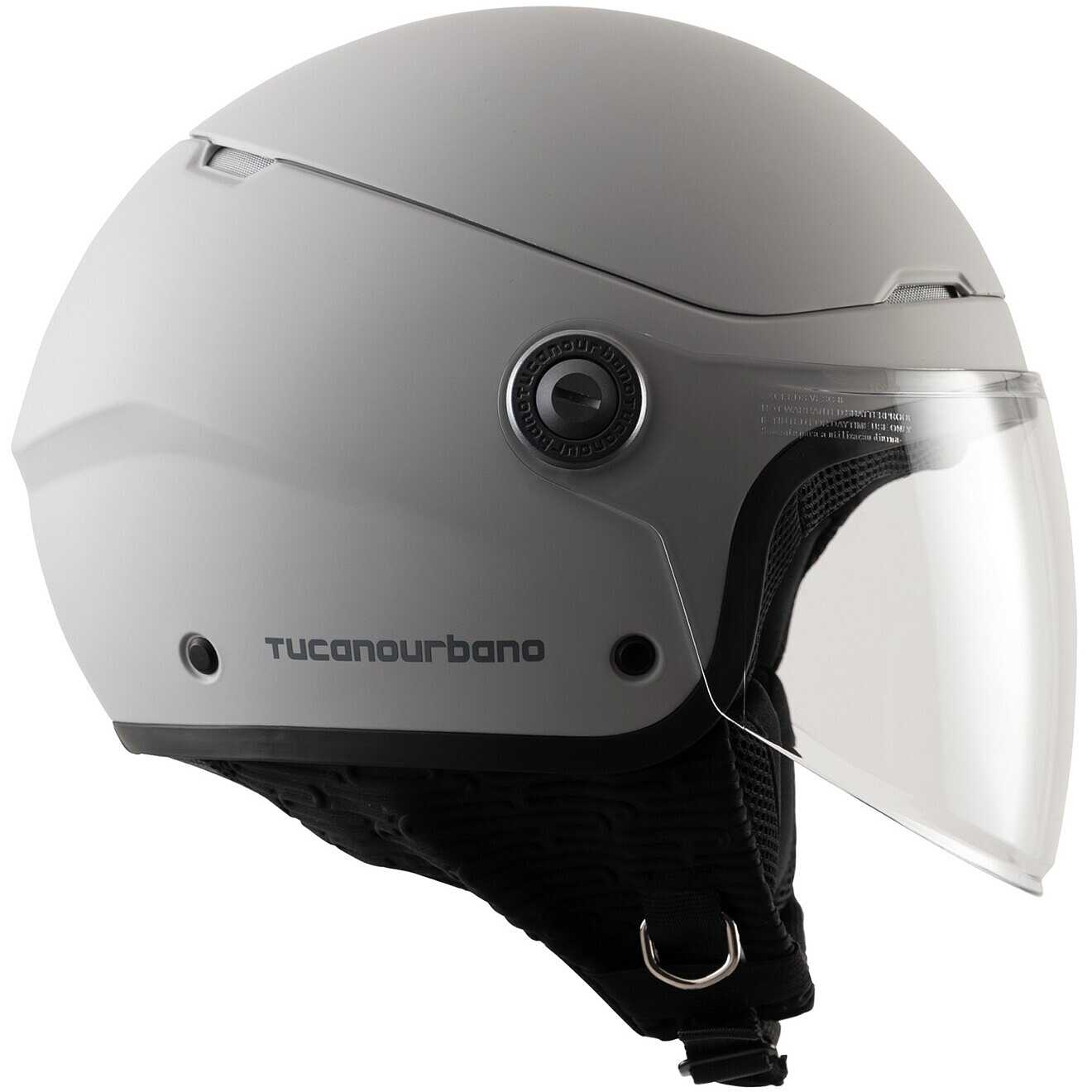 Tucano Urbano C1001 EL'POP Matt Light Gray Motorcycle Jet Helmet For ...