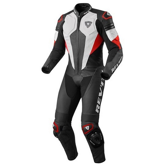 Tuta Intera Moto Racing in Pelle Rev'it AKIRA 1pc Bianco Rosso Vendita ...