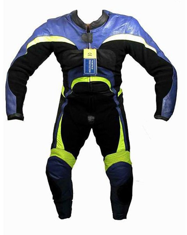 Tuta Minimoto Professionale In Pelle Cordura Da Adulto Colore Blu ...