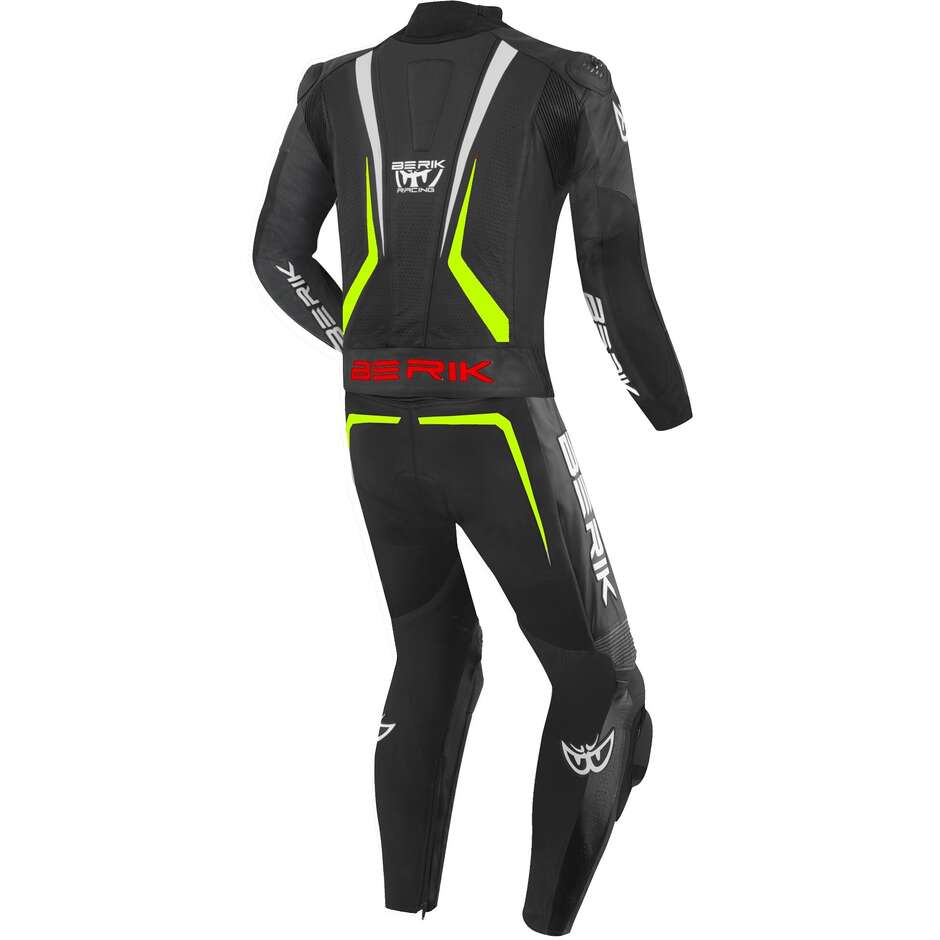 Tuta Moto Divisibile In Pelle Berik 2.0 Ls2-173334FR Nero Giallo Fluo ...