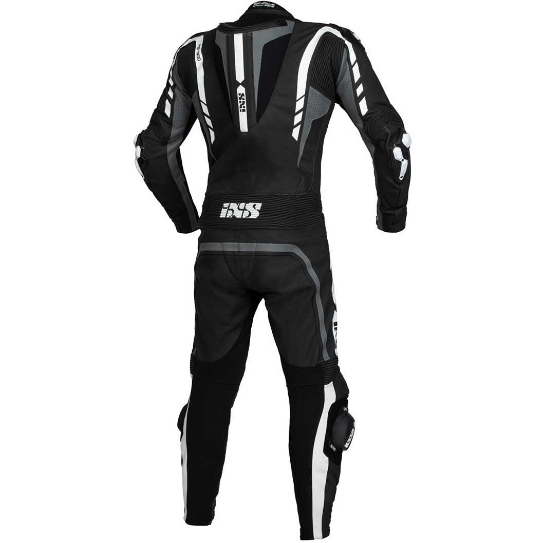Tuta Moto Professionale In Pelle Ixs Sport LD RS-800 1.0 Nero Grigio ...