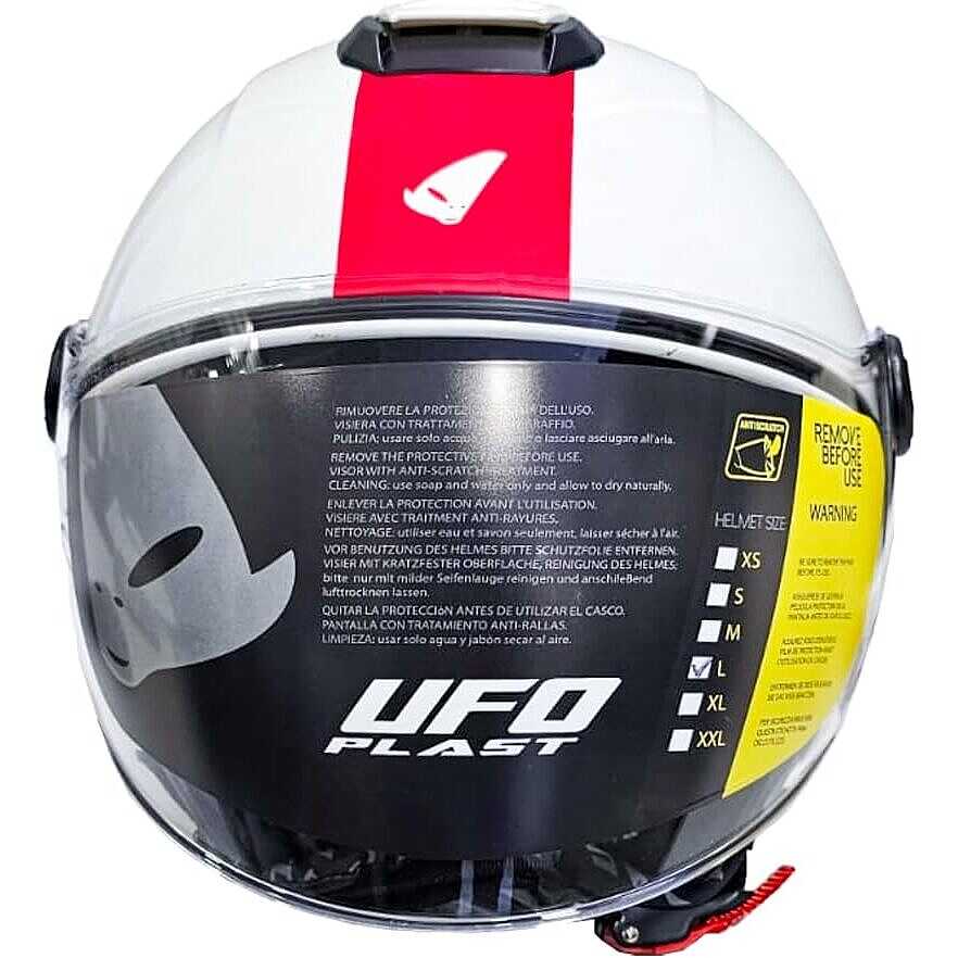 Ufo NIXIE Jet Motorcycle Helmet White Red For Sale Online - Outletmoto.eu
