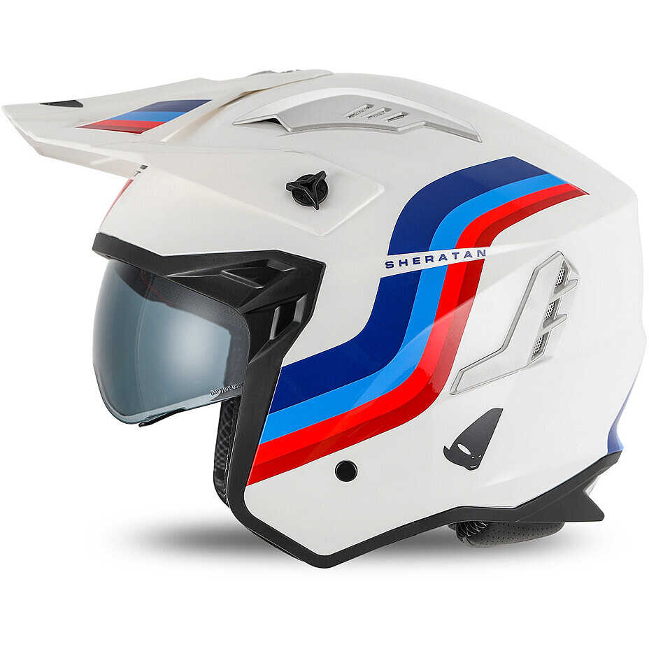 Ufo SHERATAN JET Jet Motorcycle Helmet White Red Blue For Sale Online ...