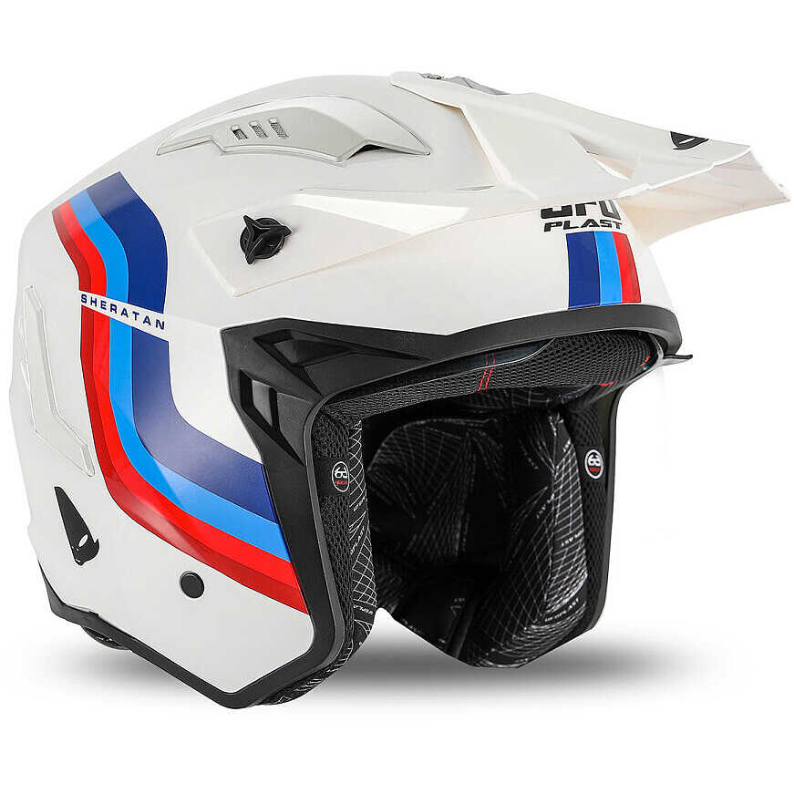 Ufo SHERATAN JET Jet Motorcycle Helmet White Red Blue For Sale Online ...