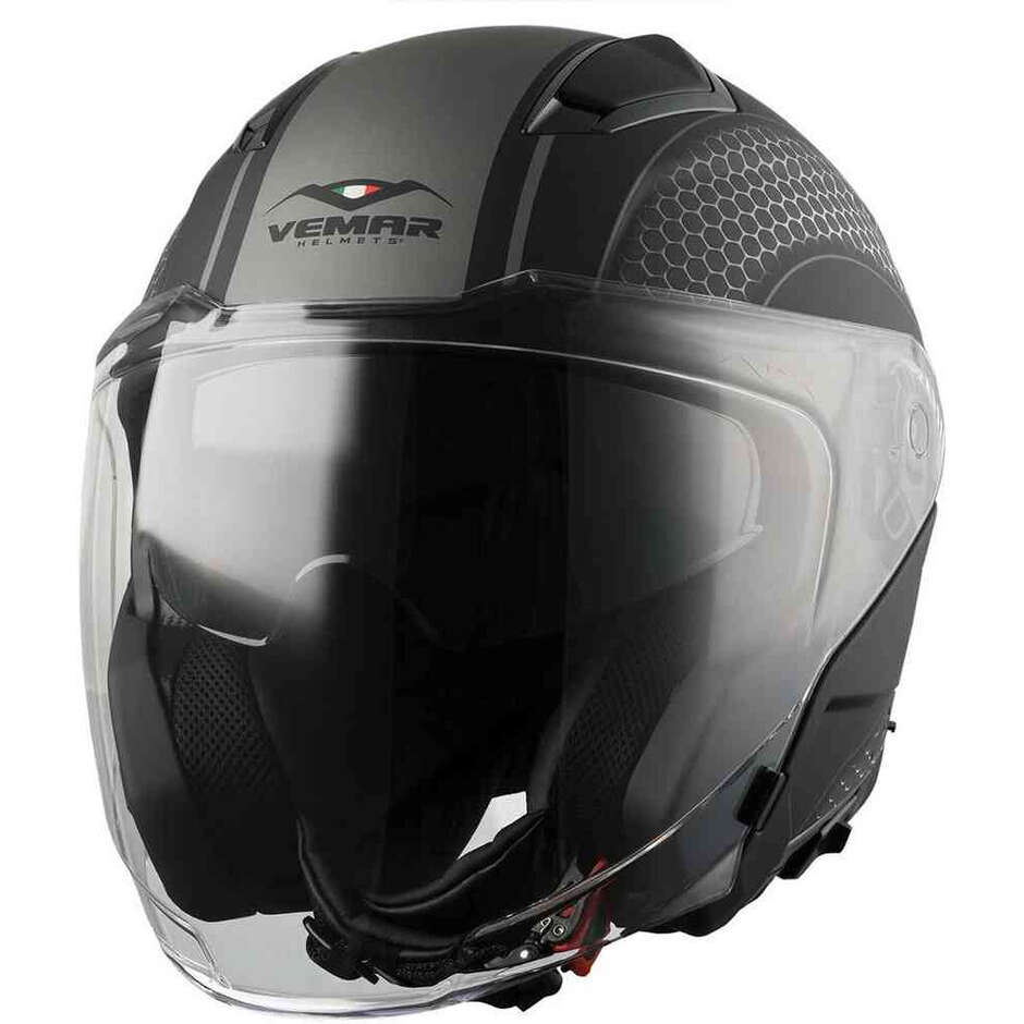 Vemar FENG Double Visor HIVE Matt Gray Motorcycle Jet Helmet For Sale ...