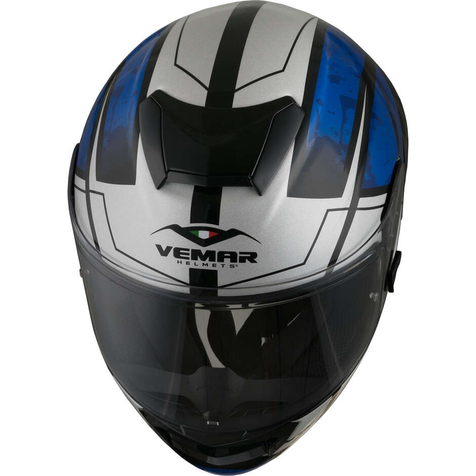 Vemar Hurricane H044 Claw Blue Fiber Full Face Motorcycle Helmet For ...