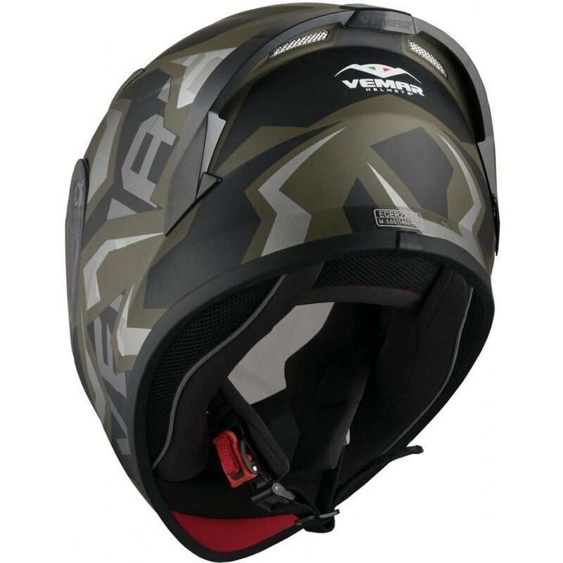 Vemar VH GHIBLI G015 Warrior Matt Khaki Full Face Motorcycle Helmet For ...