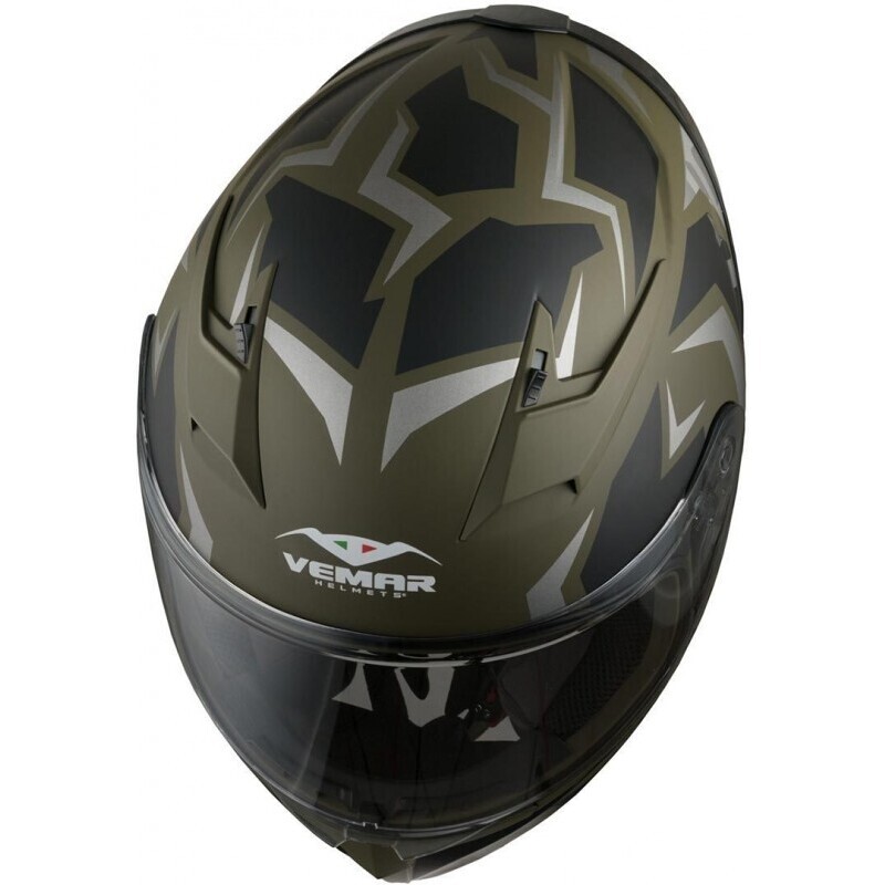 Vemar VH GHIBLI G015 Warrior Matt Khaki Full Face Motorcycle Helmet For ...