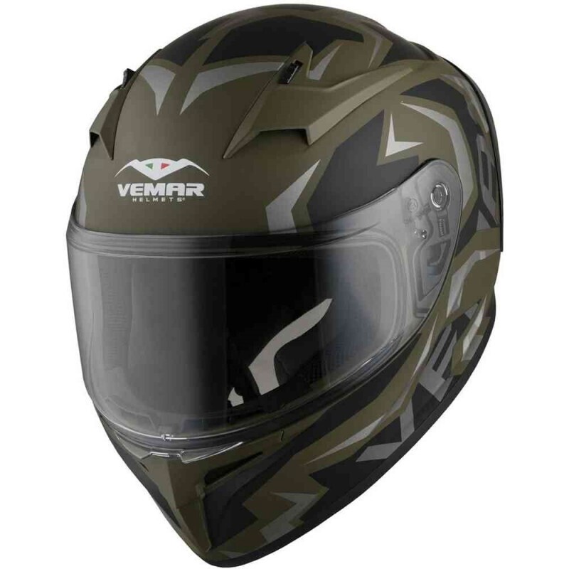 Vemar VH GHIBLI G015 Warrior Matt Khaki Full Face Motorcycle Helmet For ...