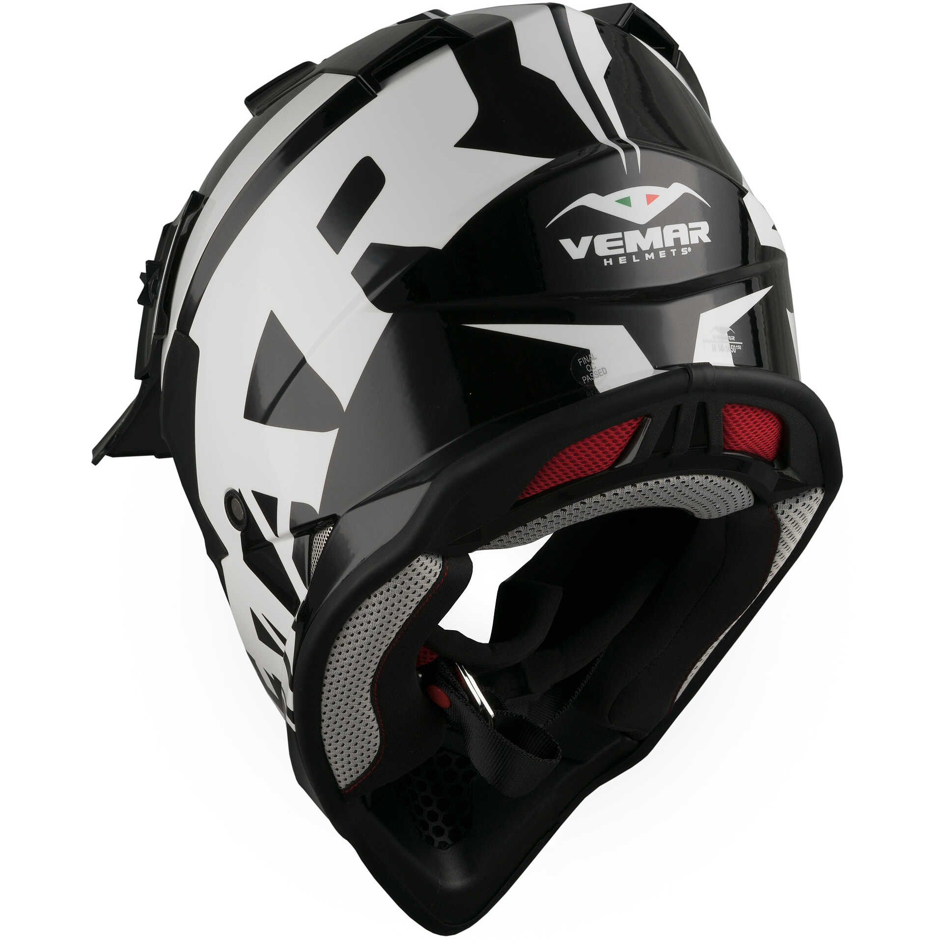 Vemar VH Taku Invasion Cross Enduro Motorcycle Helmet Black White For ...