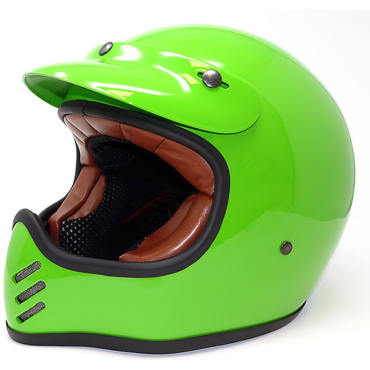 Vintage Style Trophy MX Style '70 Integral Motorcycle Helmet Glossy ...