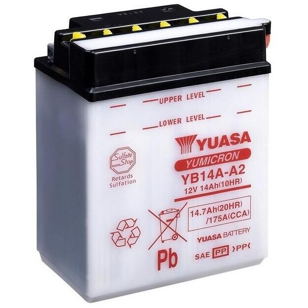 Yuasa yb14a-a2 12v/14ah Motorcycle Battery For Sale Online - Outletmoto.eu